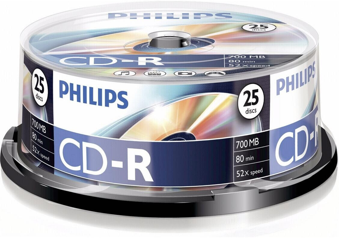 Philips CD-R 700MB 80min 52x 25pk Spindle desde 5,94 € | Compara precios en idealo