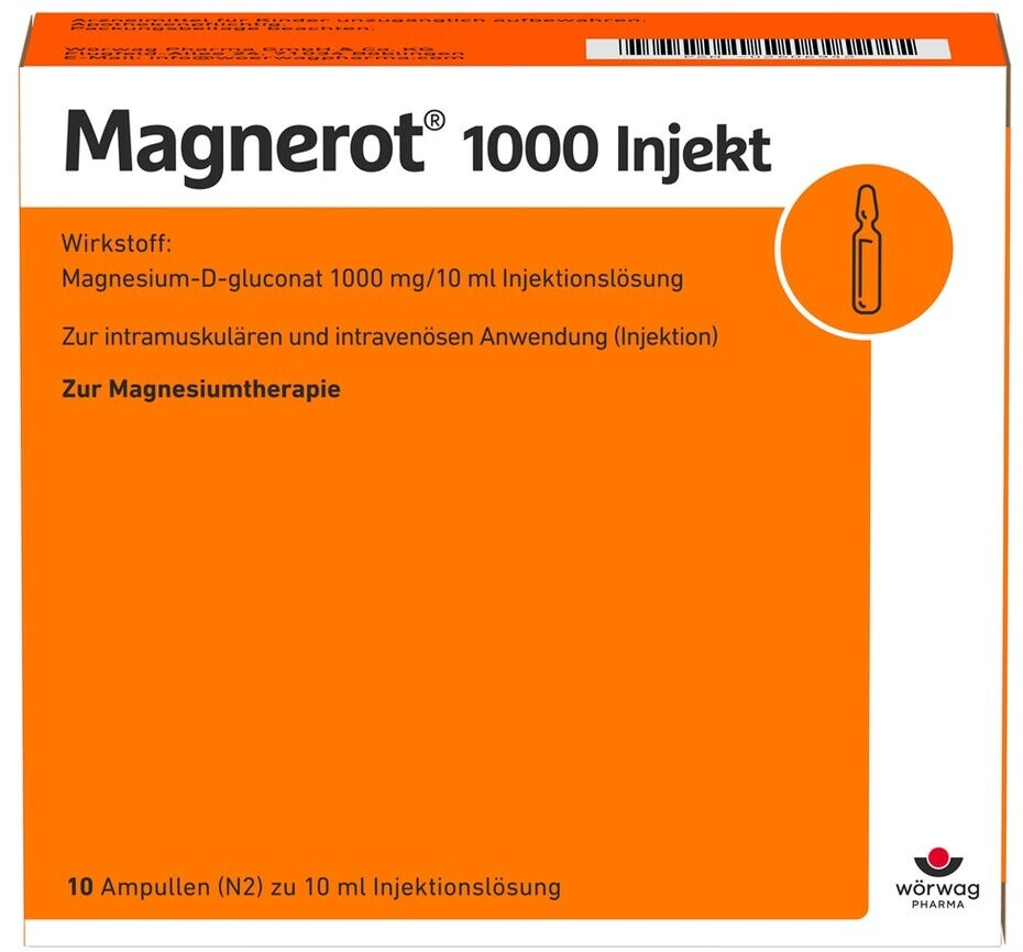 Magnerot 1000 Injekt Ampullen (10 x 10 ml) ab 10,22 € | Preisvergleich ...