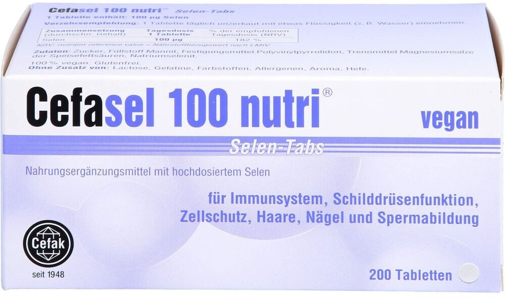 Cefak KG Cefasel 100 Nutri Selen Tabs Tabletten (2 x 100 Stk.) ab € 29 ...