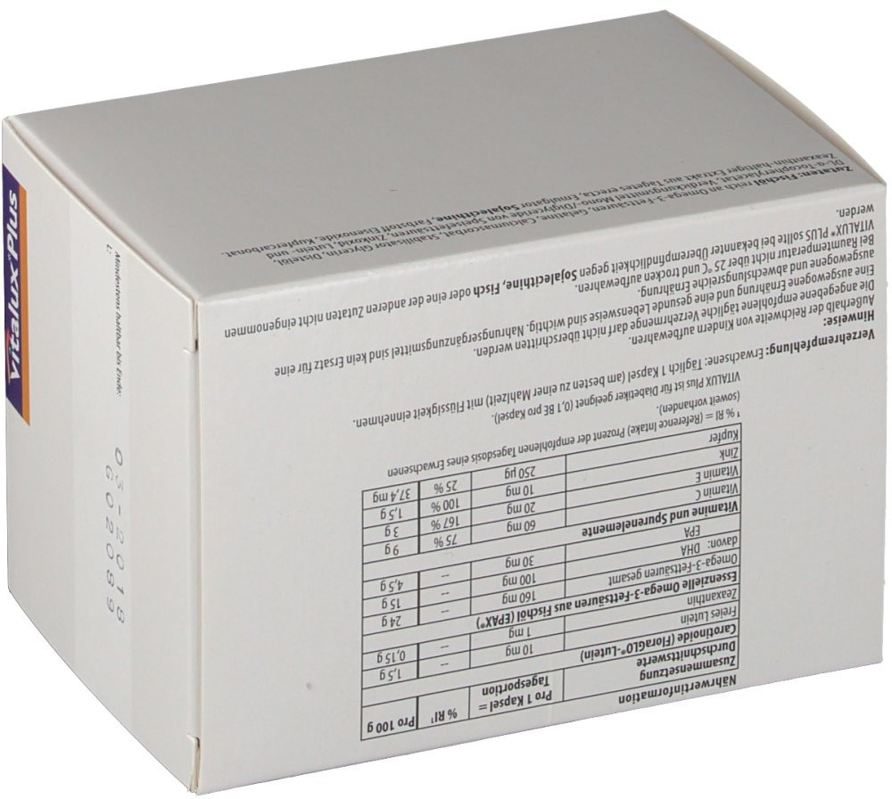 Novartis Vitalux Plus Lutein u. Omega 3 Kapseln (84 Stk.) ab € 34,38 ...