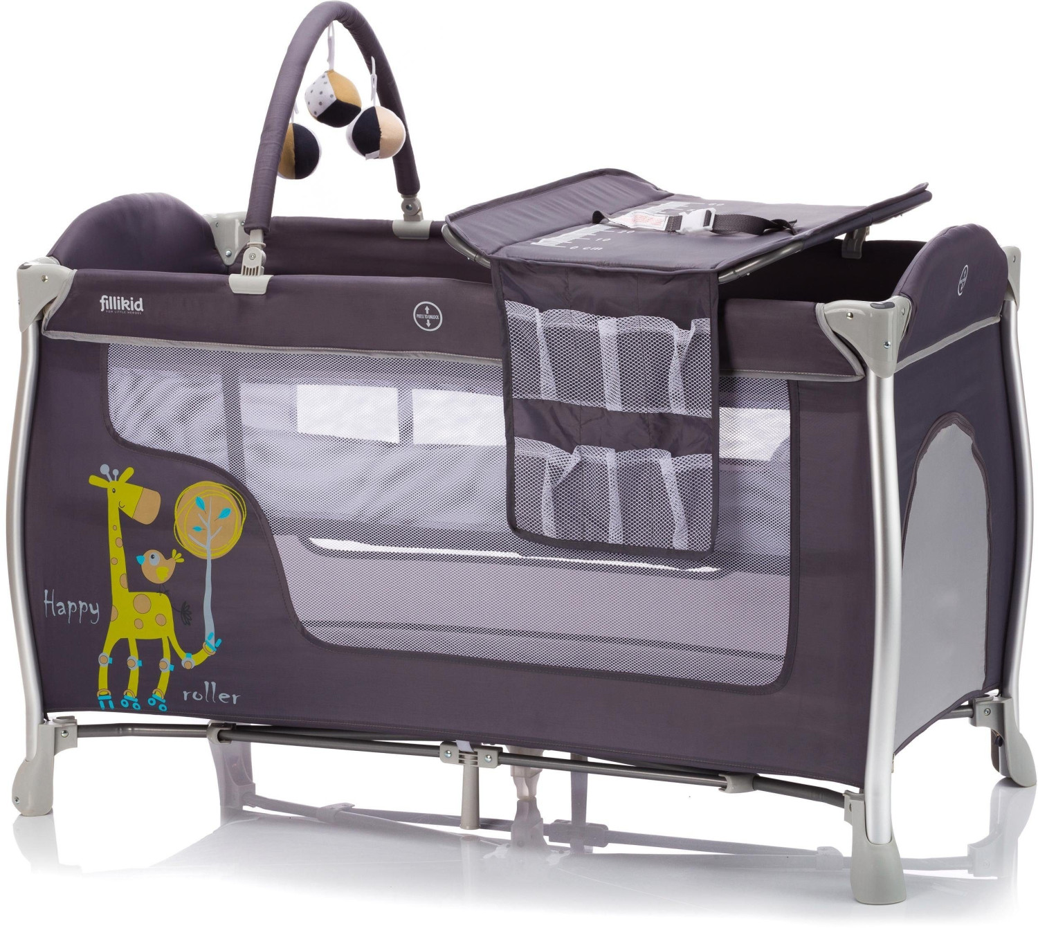 Fillikid Alu Reisebett Supreme Happy roller Giraffe grau ab 105,49 ...
