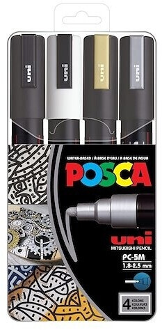 Uni Mitsubishi Pencil Posca PC-5M Metallic 4er Set ab € 13,30 ...