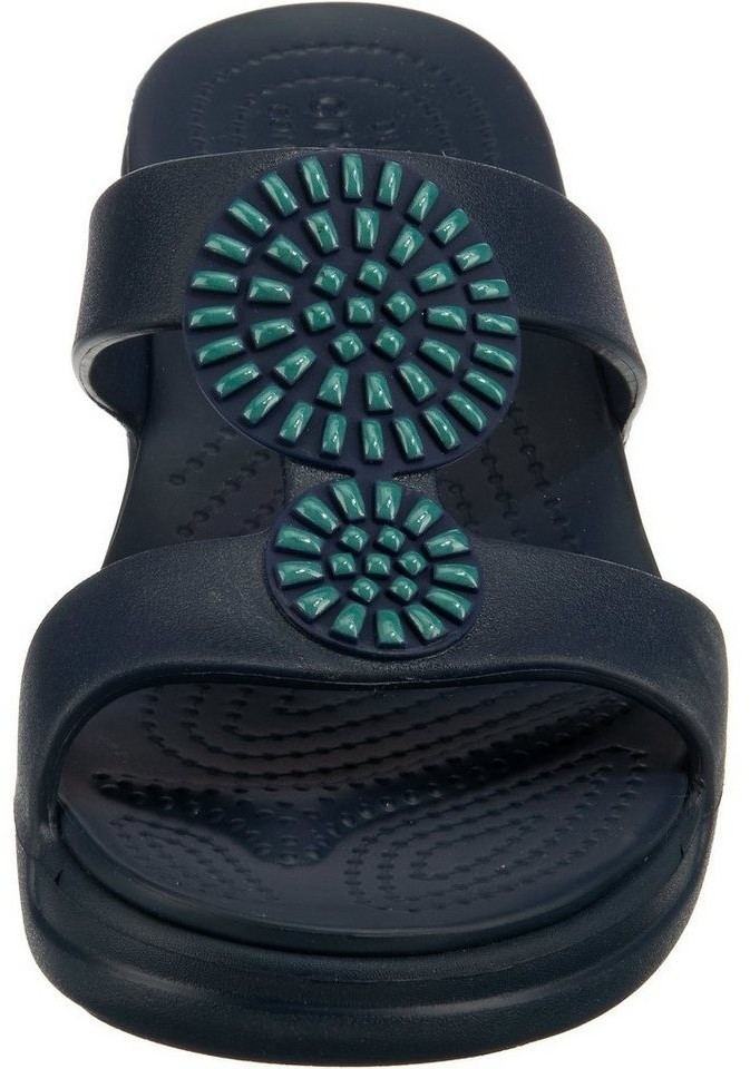 Crocs Keilsandaletten Monterey Diamante Slip-On Wedge blau/dunkelblau ...