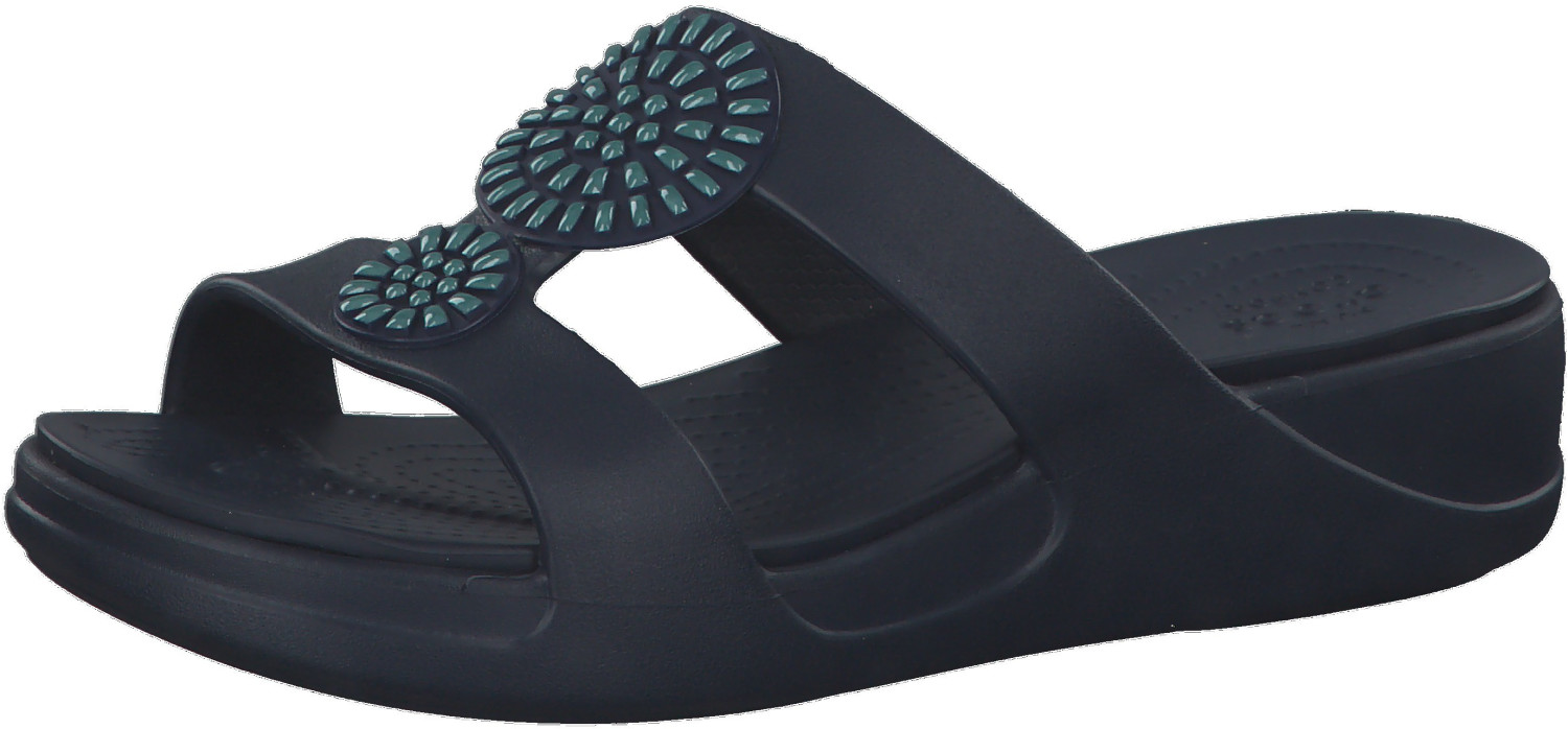 Crocs Keilsandaletten Monterey Diamante Slip-On Wedge blau/dunkelblau ...