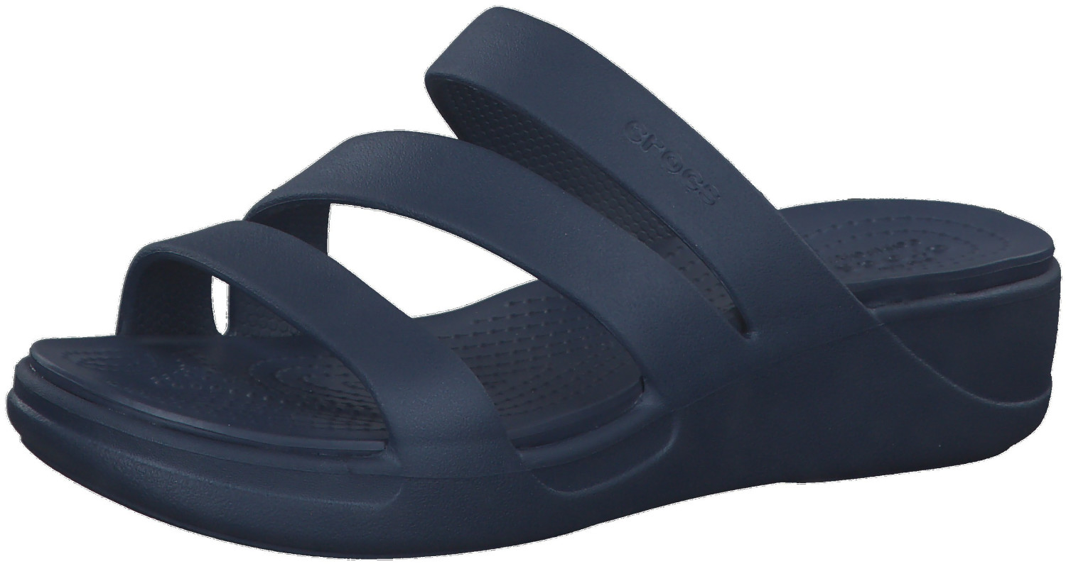 Crocs Monterey Strappy Wedge Sandals blue (206304-410) au meilleur prix ...