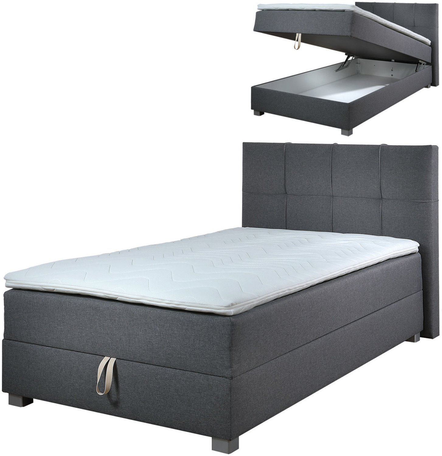 Breckle Boxspringbett 100x200 grau H2 ab 479,99 € | Preisvergleich bei ...