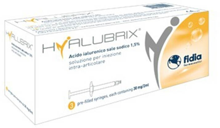 Hyalubrix Siringa Intrarticolare Acido Ialuronico 30mg 1,5% (2 ml) 3 pz ...