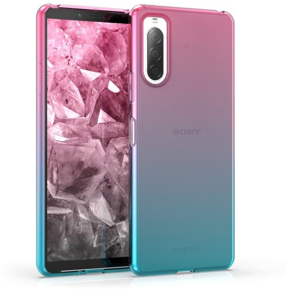 kwmobile Hülle kompatibel mit Sony Xperia 10 II Zwei Farben Pink Blau ...