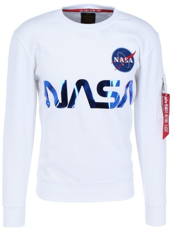 Buy Alpha Industries Nasa Reflective Sweater white/blue (178309-90 ...