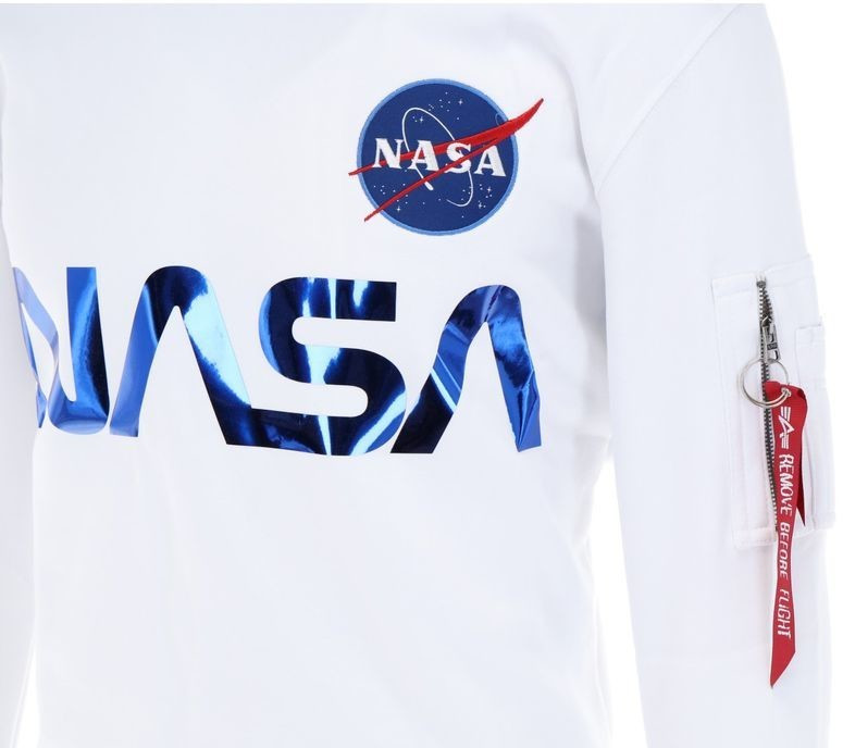 Buy Alpha Industries Nasa Reflective Sweater white/blue (178309-90 ...