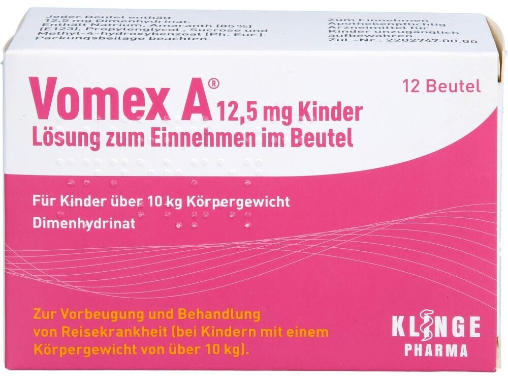 Vomex A 12,5mg Lösung zum Einnehmen (12 Beutel) ab € 4,37 ...