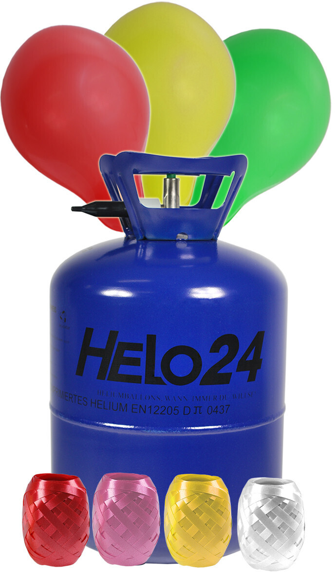 Helo Helium Ballongas ca. 0,25 m³ Heliumflasche inkl 30 Luftballons Gas ...