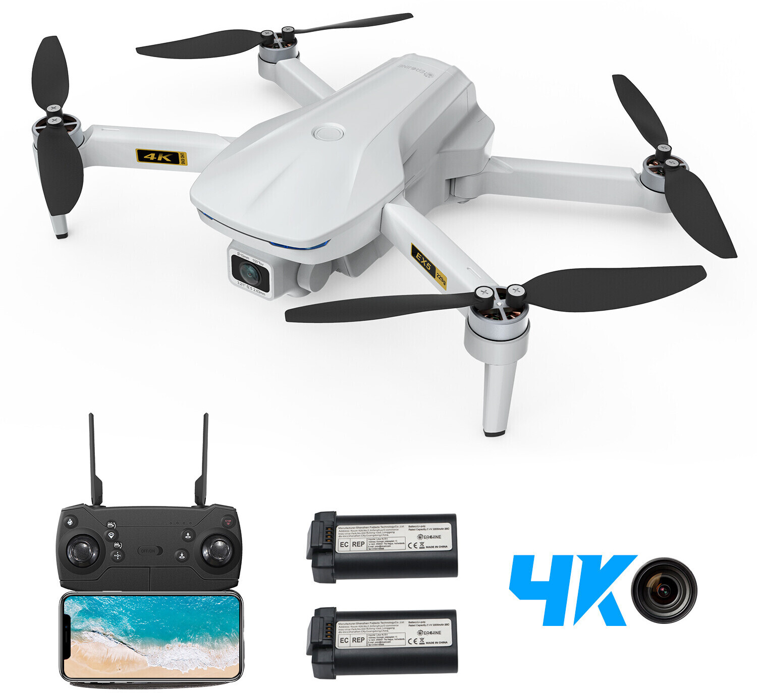 Eachine EX5 4K 5G Wifi 2 Batteries 1000m ab 167,50 € | Preisvergleich ...