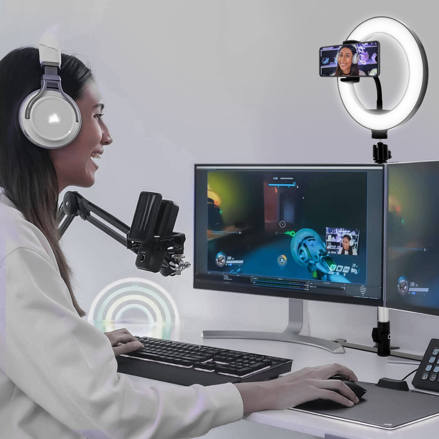 LinQ LED-Ringlicht 20cm mit Stativ ab 31,92 € | Preisvergleich bei ...