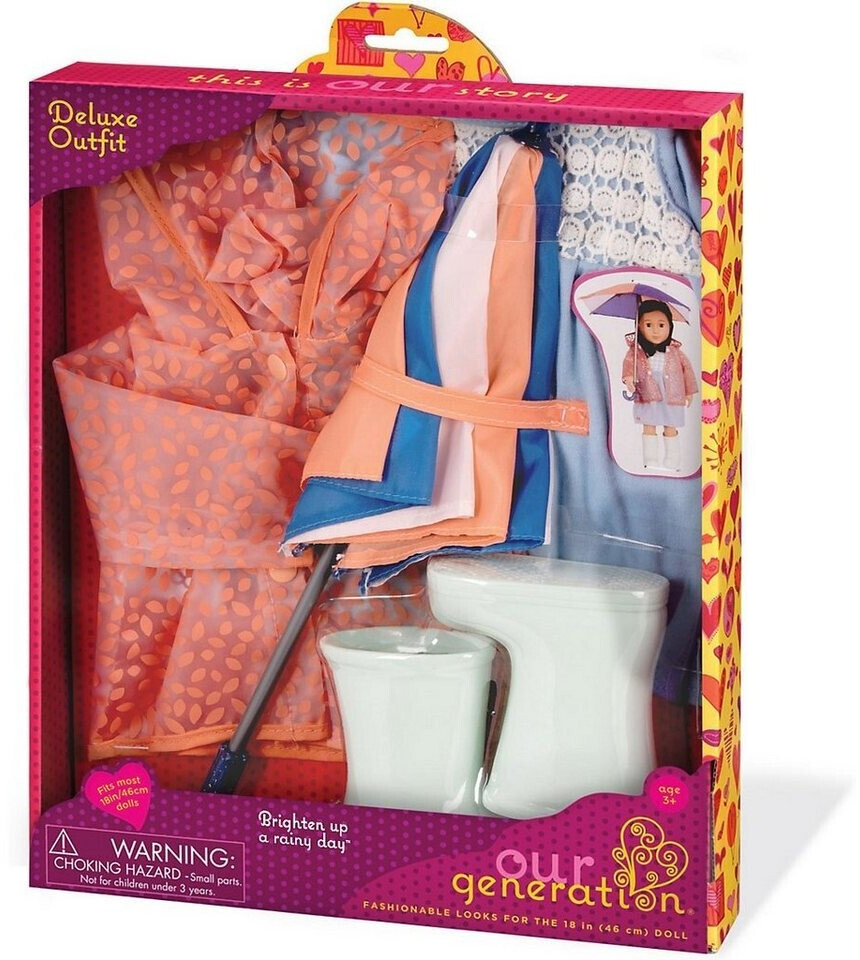 Buy Our Generation Outfit Deluxe - Rain Coat with Umbrella and Rain ...