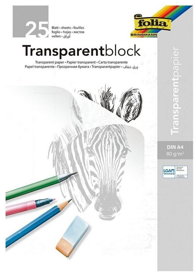 Folia Transparent Paper A4 80g/m² 25 Sheets au meilleur prix sur idealo.fr