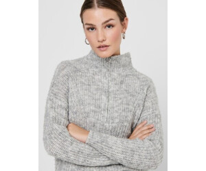 Only Onlemily Life L/s Zip Pullover Knt Noos (15215496) light grey ...