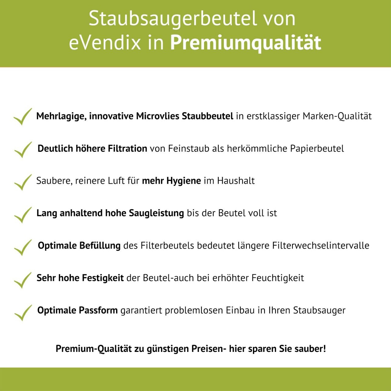 eVendix Staubsaugerbeutel passend für Gold Pack GP 30, 10 Staubbeutel ...