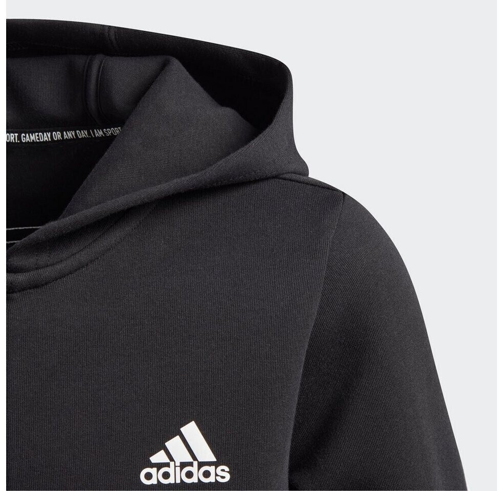 Adidas Boys Training 3-Stripes Doubleknit Full-Zip Hoodie black/white ...