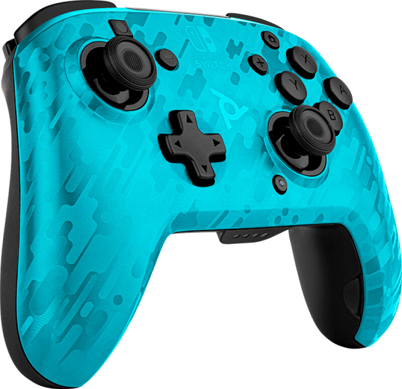 PDP Nintendo Switch FaceOff Manette Deluxe Sans Fil (Camo Bleu Neon) au ...