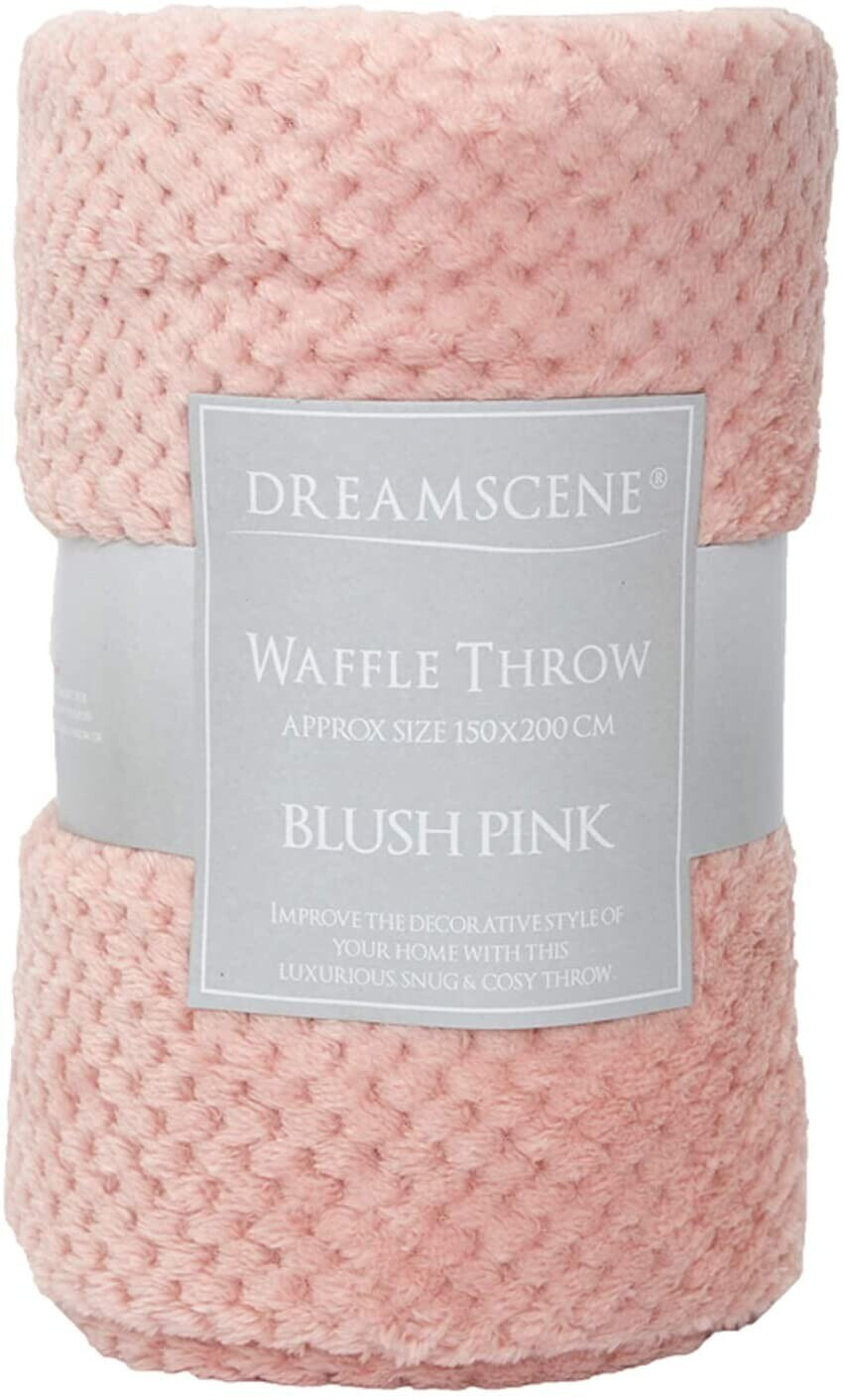 Buy Dreamscene Luxury Waffle Throw - Blush Pink (150 x 200cm) from £11. ...