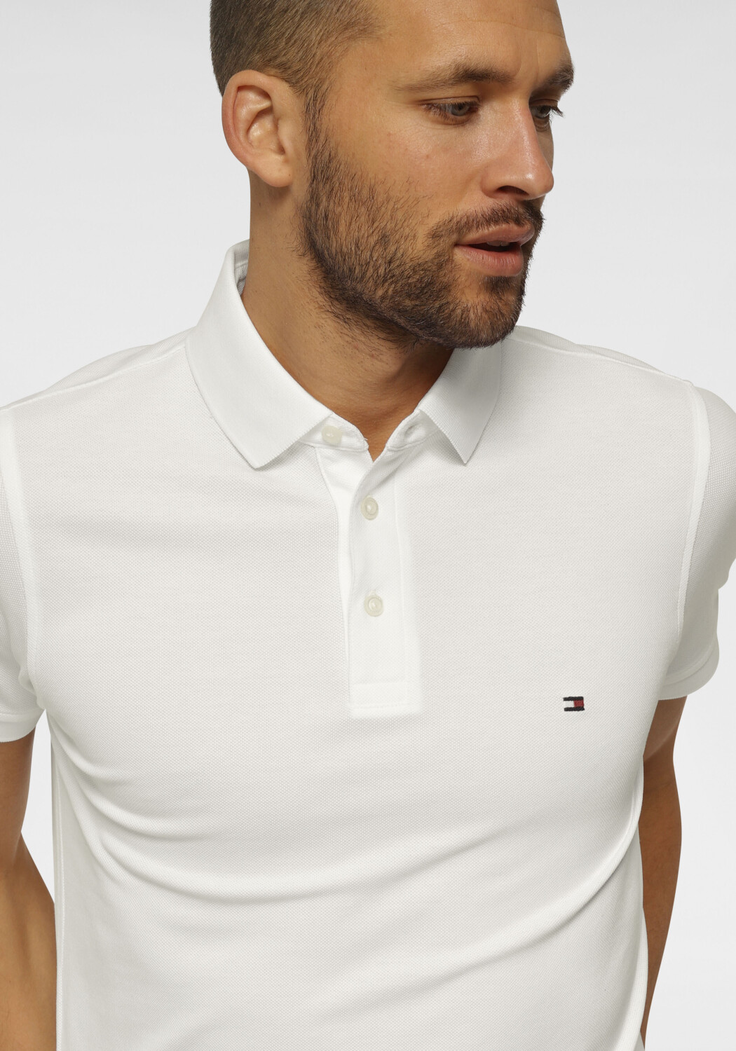 Tommy Hilfiger 1985 Essential Slim Fit Polo White Au Meilleur Prix Sur