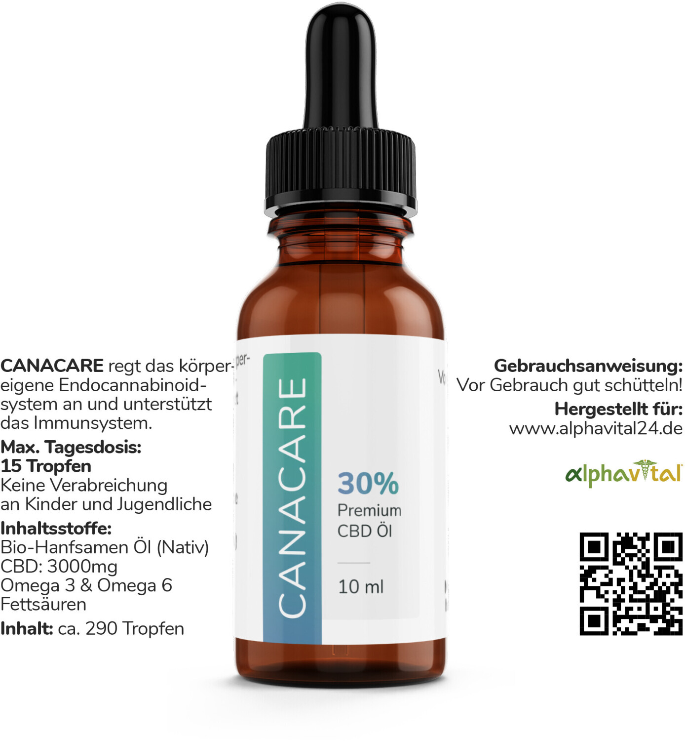 Canacare CBD Öl 30% Vollspektrum 3000mg Tropfen (10ml) ab 59,95 ...