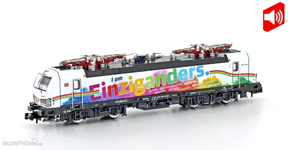 Hobbytrain E-Lok BR 193 366 Vectron "Einziganders" Sound, DB AG (H3011S ...