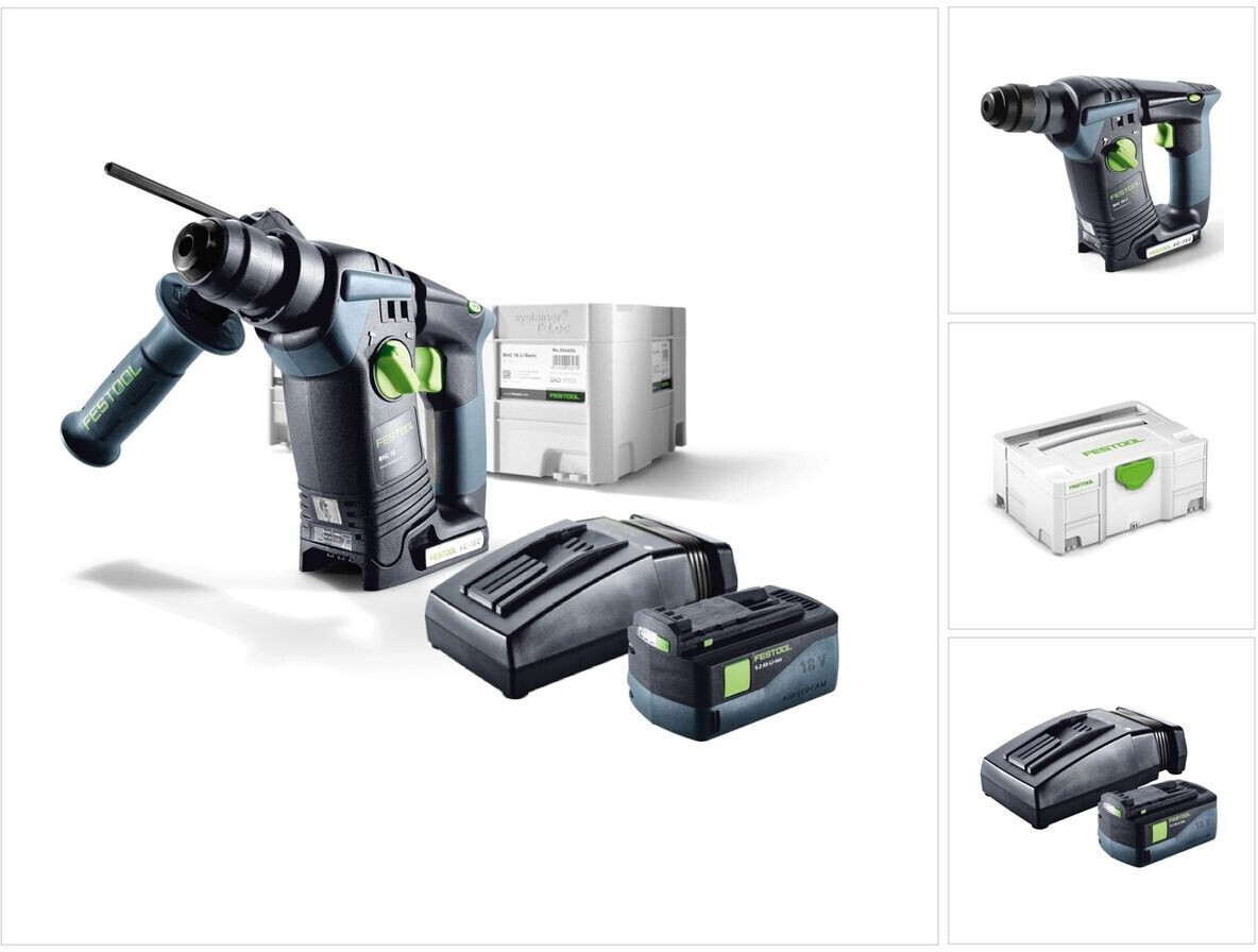 Festool BHC 18 Li-Basic + BP 18 Li 5,2 AS 18V 5,2 Ah + TCL 6 (574723) au meilleur prix sur idealo.fr