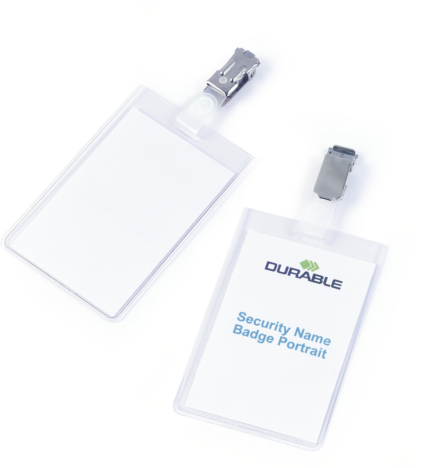 DURABLE 800219 Security Name Badge Portrait 90 X 60mm trnsparent Pack ...