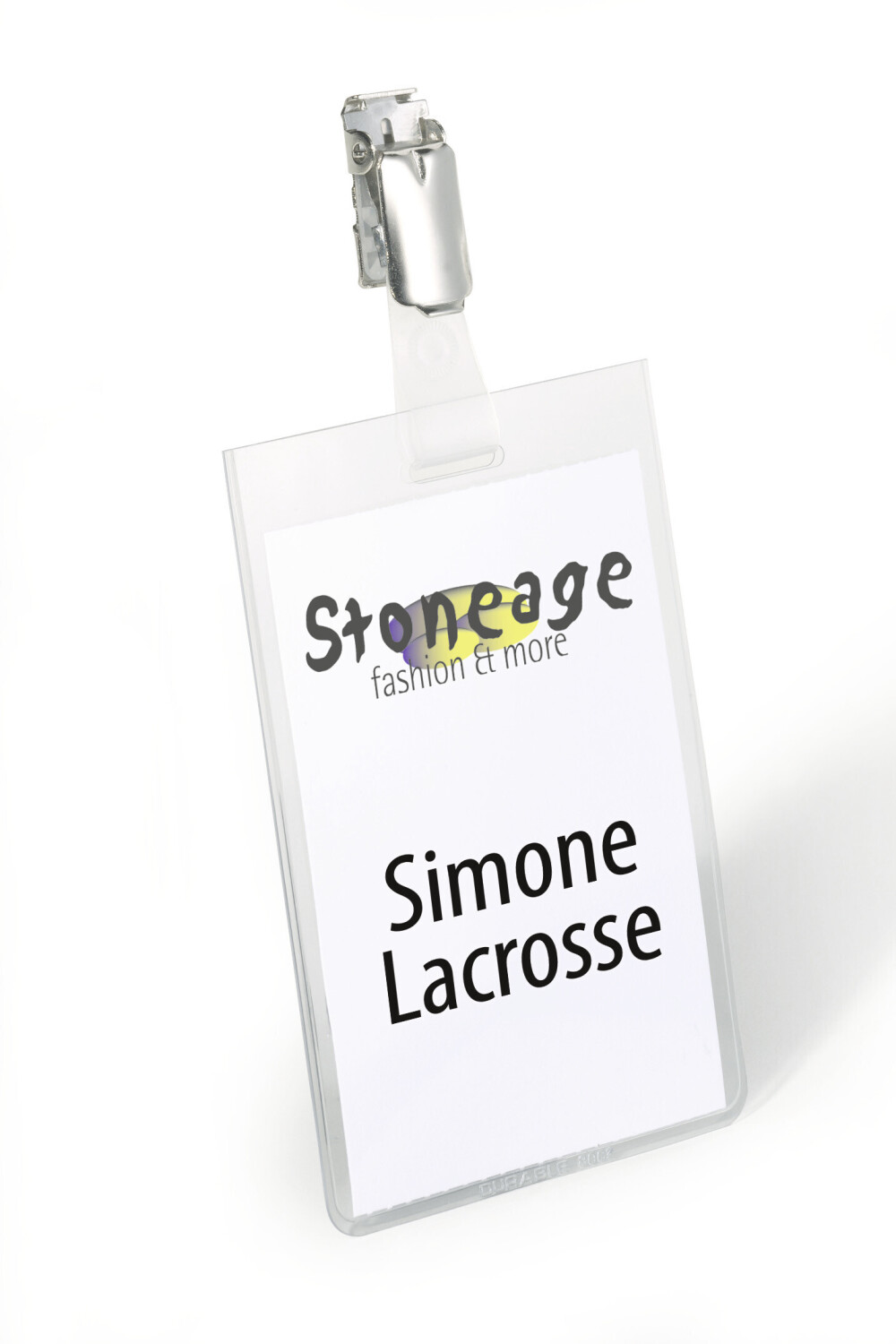 DURABLE 800219 Security Name Badge Portrait 90 X 60mm trnsparent Pack ...