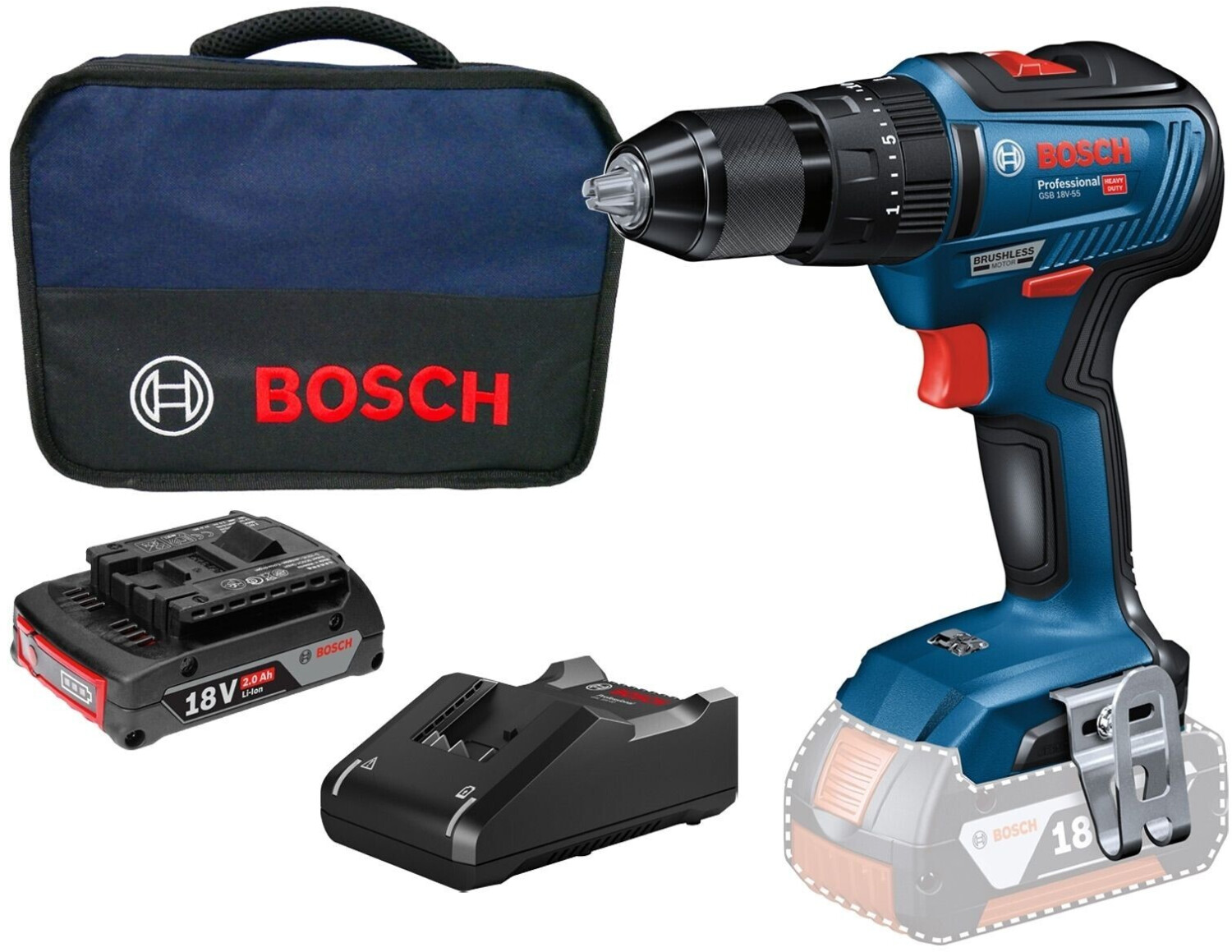 Bosch GSB 18V-55 Professional (0 601 9H5 302.2) ab 153,90 ...