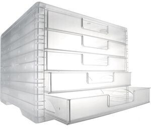 styro styro Box Lightbox transparent DIN C4 5 Schubladen (275-8419.224 ...