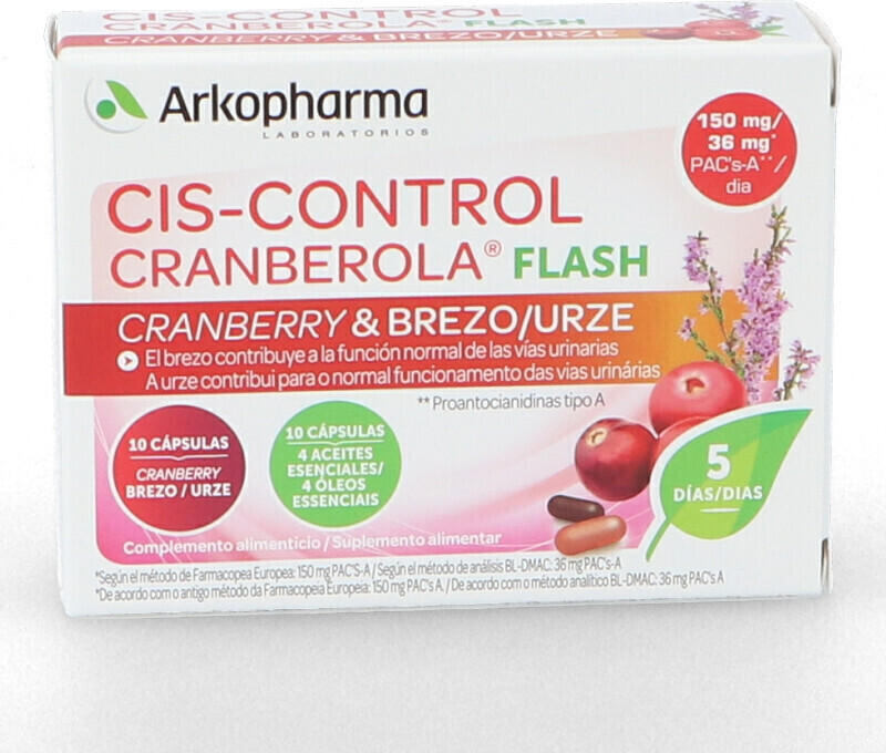Arkopharma Cis-Control Cranberola Flash (10 + 10 cáps.) desde 11,39 ... Arkopharma Cis-Control Cranberola Flash (10 + 10 cáps.) desde 11,39 ...