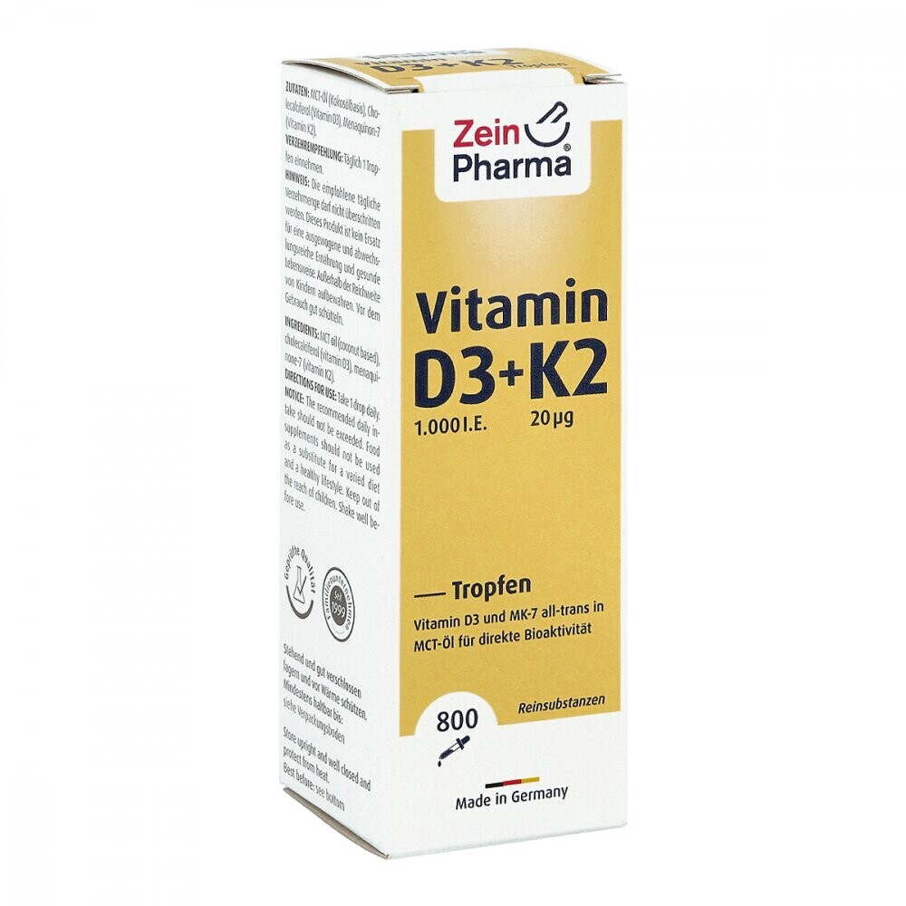 ZeinPharma Vitamin D3 1000 I.E. + K2 20µg Tropfen (25ml) ab 16,10 € | Preisvergleich bei idealo.de