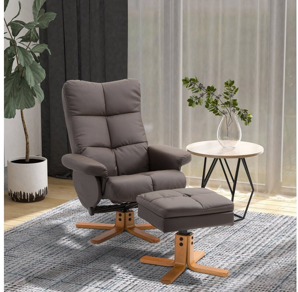 HomCom Relaxsessel mit Hocker 360° drehbar 120° neigbar 81x76x103cm ...