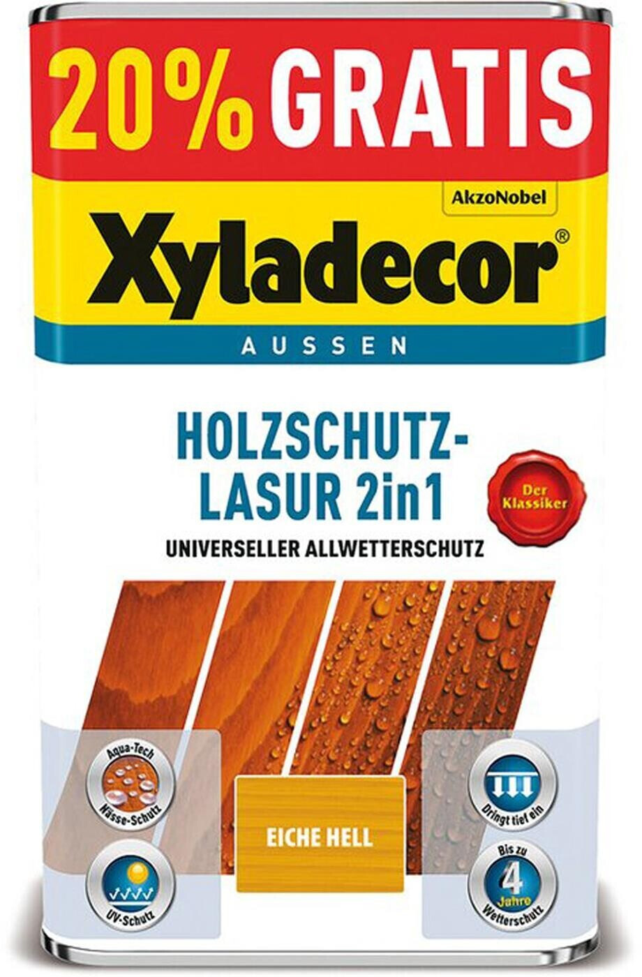 Xyladecor Holzschutzlasur eiche hell 4+1 l ab 39,99 € | Preisvergleich bei idealo.de