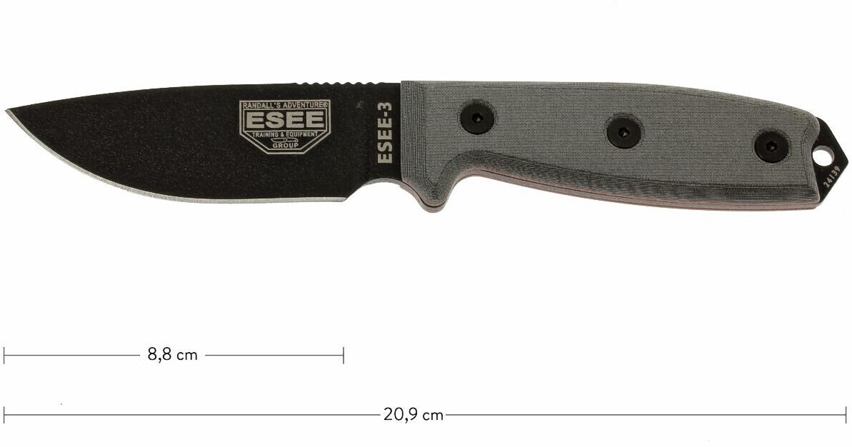ESEE Knives Model 3 black 3P-KO ab 144,41 € | Preisvergleich bei idealo.de