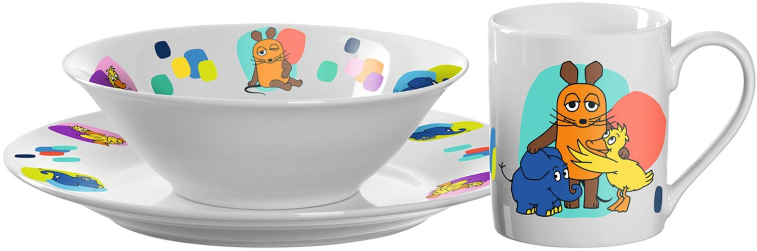 Leonardo Children's tableware BAMBINI 3-piece mouse, elephant, duck ab ...