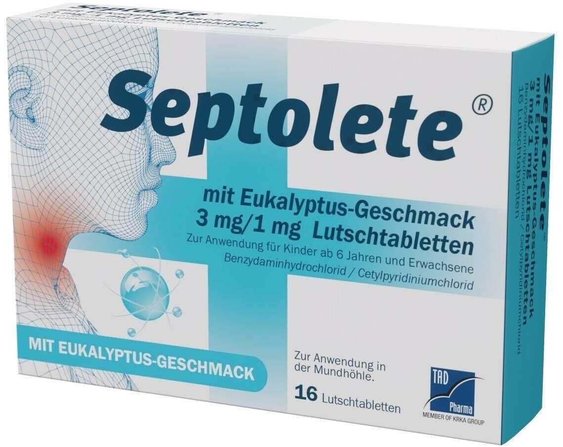 Septolete mit Eukalyptus-Geschmack 3mg/1mg Lutschtabletten (16 Stk.) ab ...