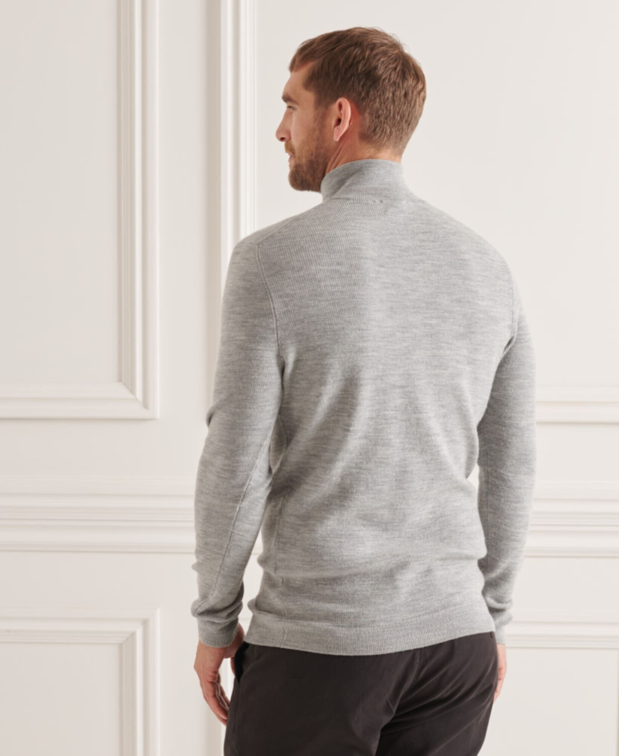 Superdry Studios Merino Henley Halber Sweater grey marl (M6110437A-07Q ...