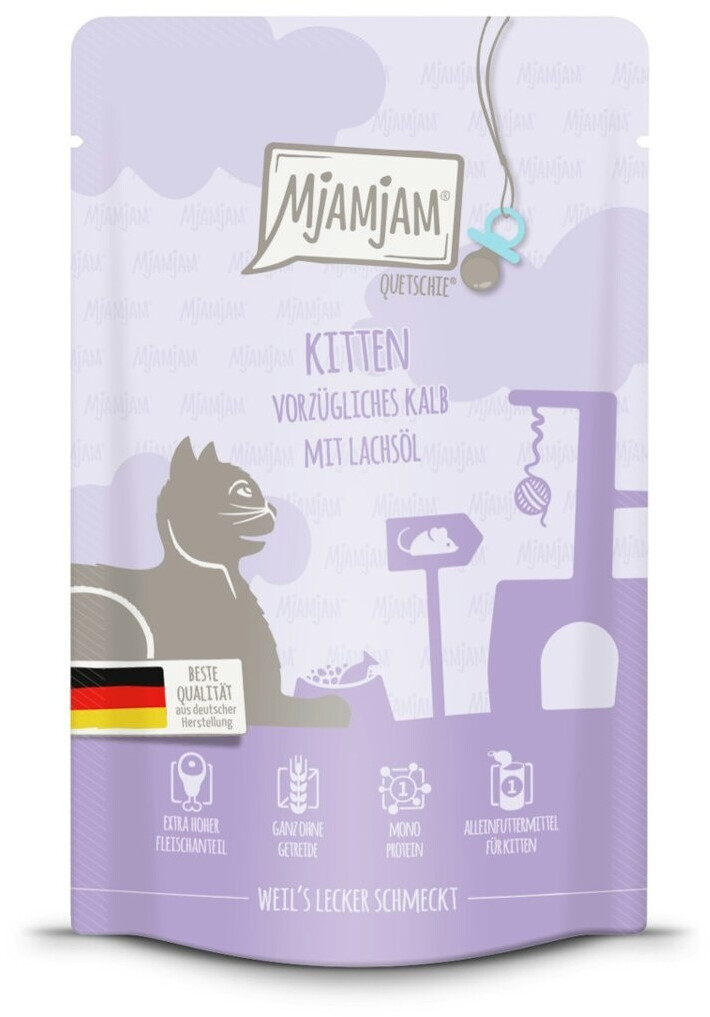 MjAMjAM Kitten Vorzügliches Kalb mit Lachsöl Katzen-Nassfutter ab 1,65 ...