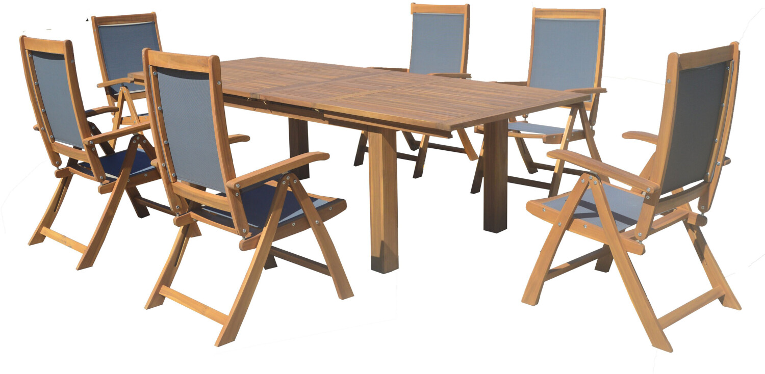 Outflexx Esstischgarnitur FSC-Akazie/Textilene natur/grau ab 1.135,20 ... Outflexx Esstischgarnitur FSC-Akazie/Textilene natur/grau ab 1.135,20 ...