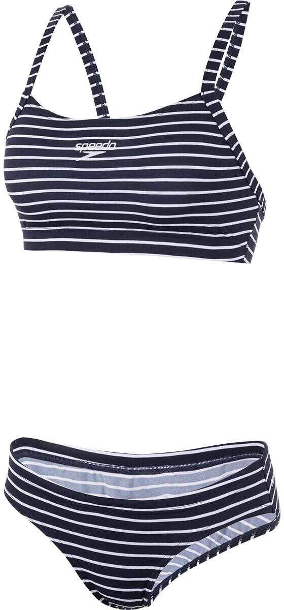 Speedo Women's Endurance Thinstrap 2 Piece Bikini Set true navy/white ...