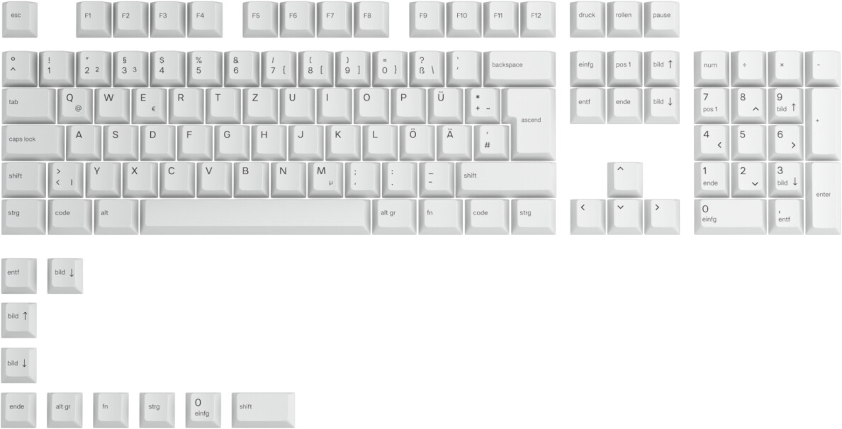 Glorious Gaming 115 GPBT Keycaps ISO DE-Layout Arctic White ab 49,99 ...