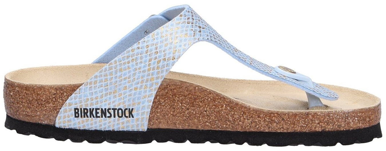 Birkenstock Gizeh Microfibre shiny python dusty blue (regular) au ...