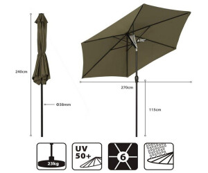 Sekey Garden Parasol Ø 270 cm (39927148D) au meilleur prix sur idealo.fr