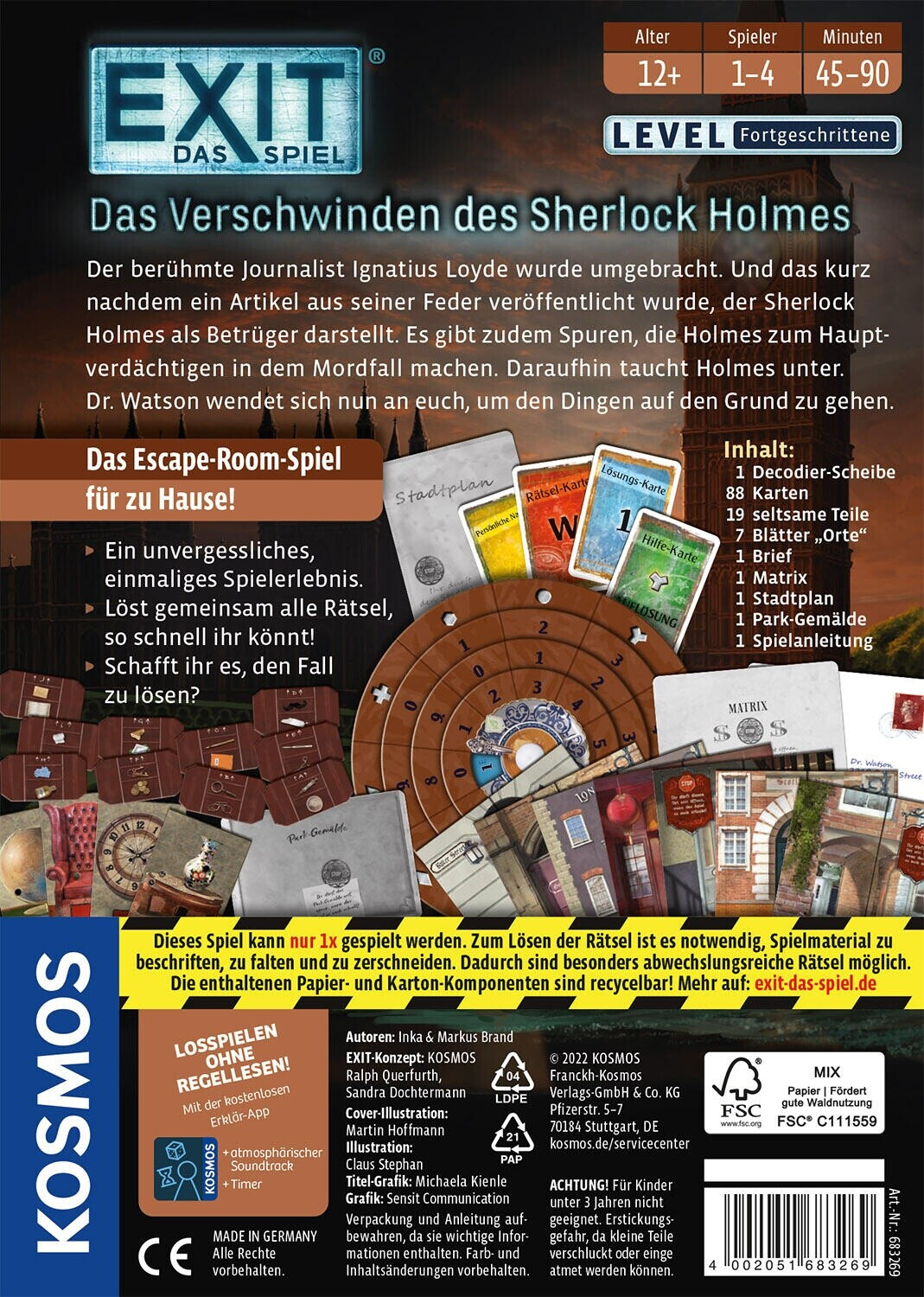 EXIT - Das Spiel: Das Verschwinden des Sherlock Holmes ab 9,69 ...
