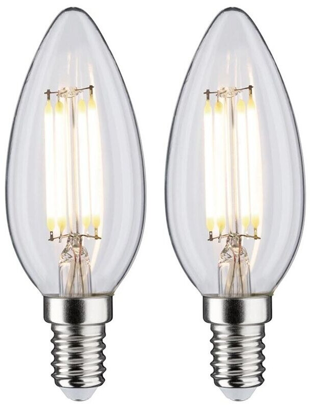 Paulmann LED Filamentlampe Kerzenform E14 48W 4000K 470lm klar 2er-Pack ...