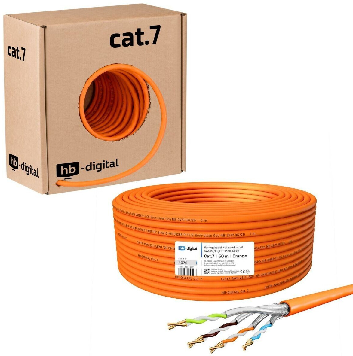 HB-Digital LAN Kabel CAT 7 S/FTP 50m orange ab 27,80 € | Preisvergleich ...